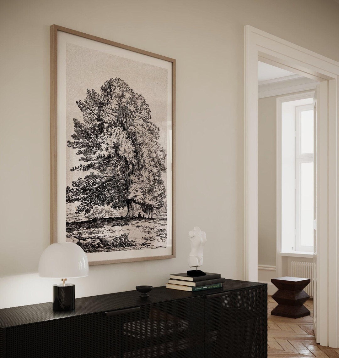 Antique Lime Tree Drawing Print | Botanical Etching | Vintage Brown Ink ...