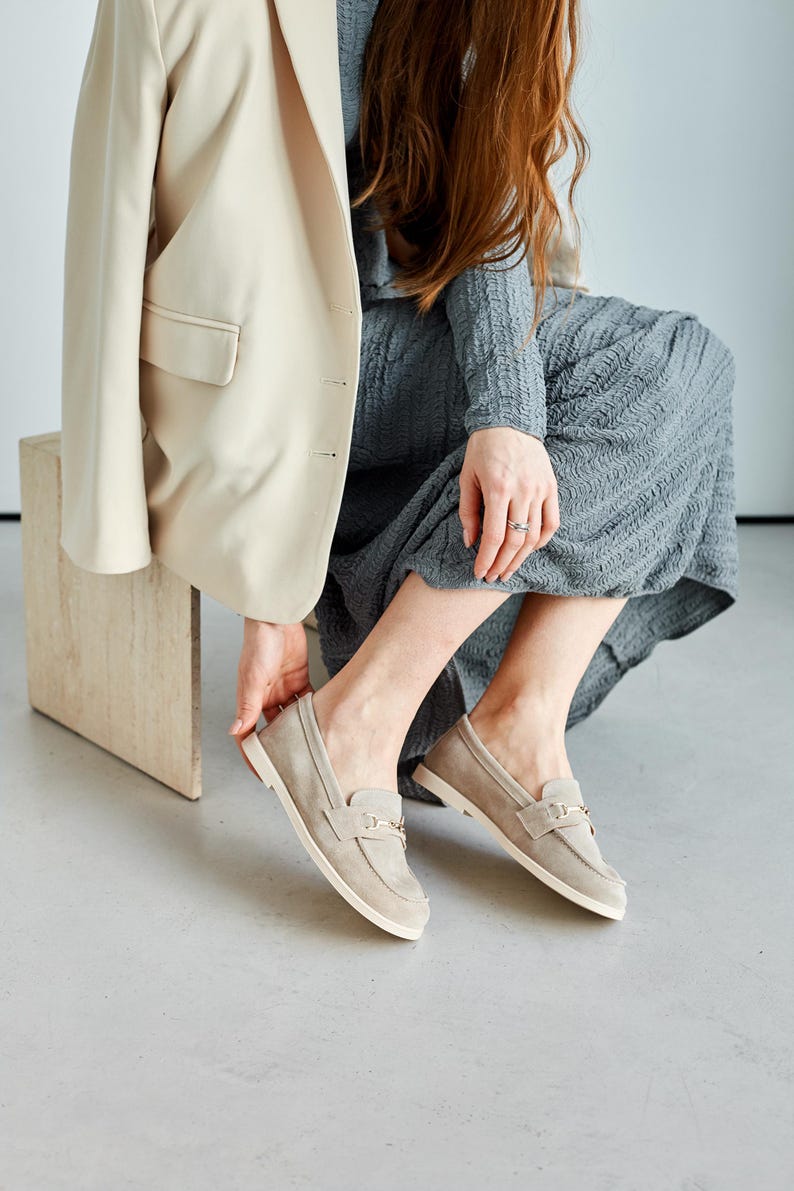 Terracotta Suede Loafers, Comfort and Stylish Shoes for Daily Use ...
