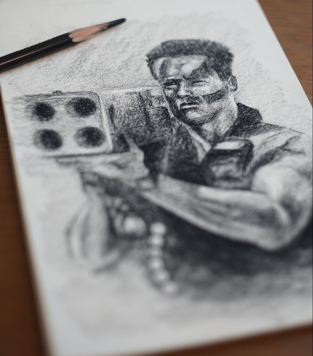 Original Charcoal Drawing commando 1985 - Etsy
