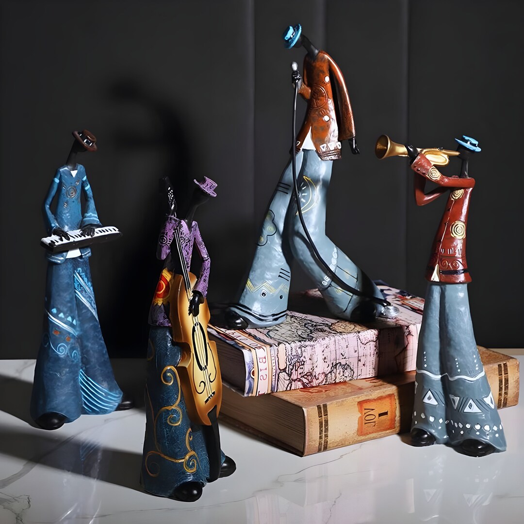 American Rock N Roll Band Figurines Rock Band, Musician Statue, Music ...
