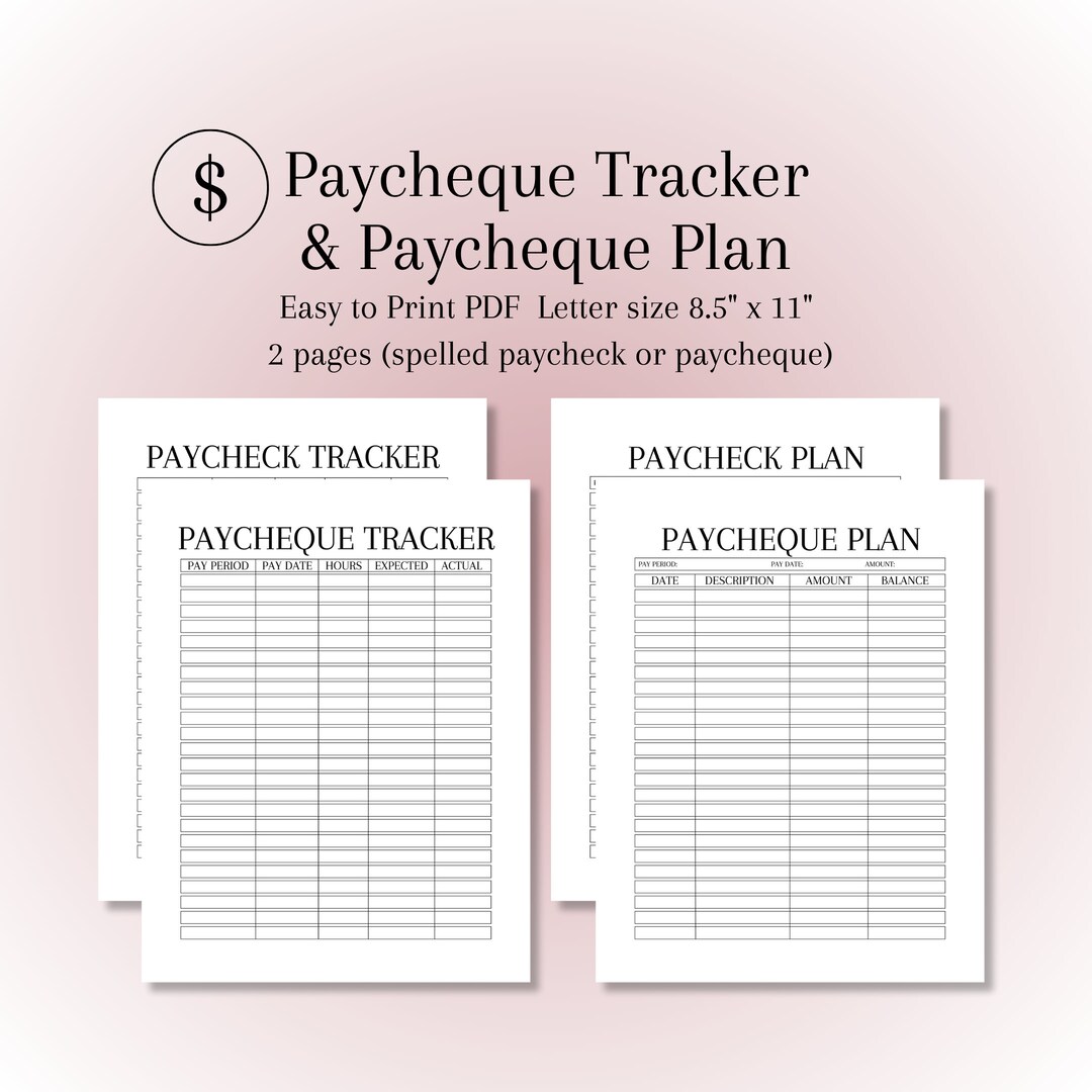 Paycheck Tracker Paycheque Tracker Paycheck Plan Paycheque Plan ...