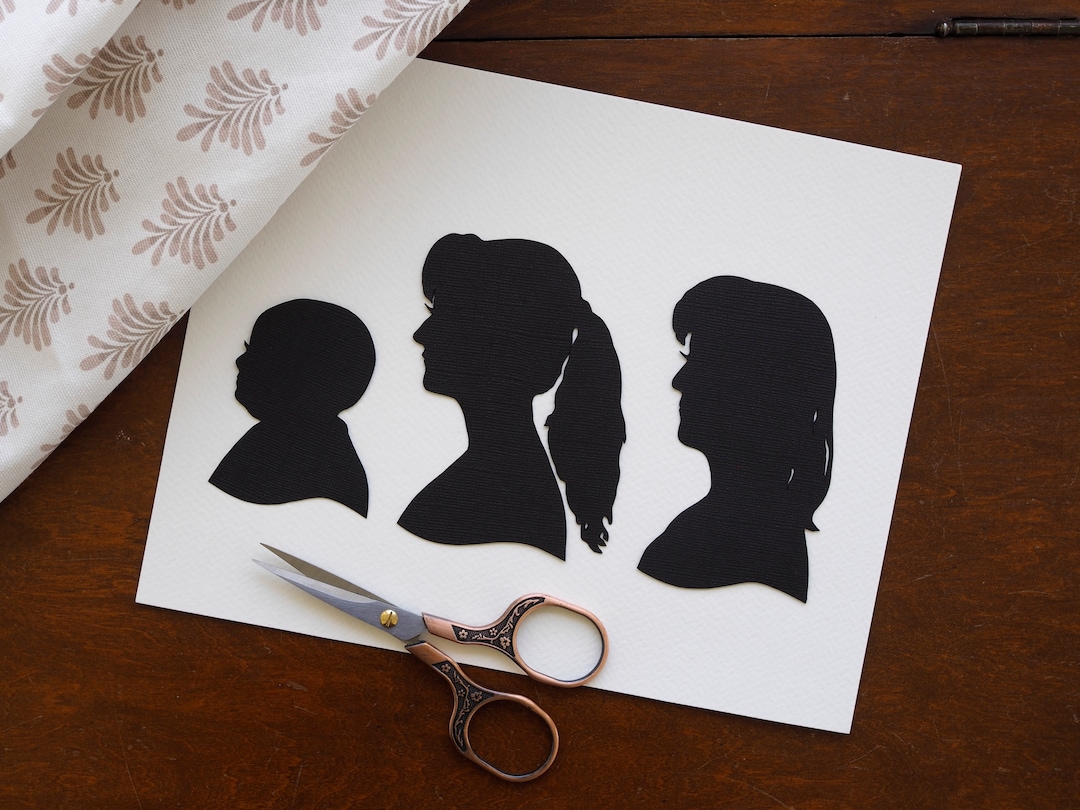 Custom Three Generations of Love Silhouette Portrait Mother's Day Gift ...