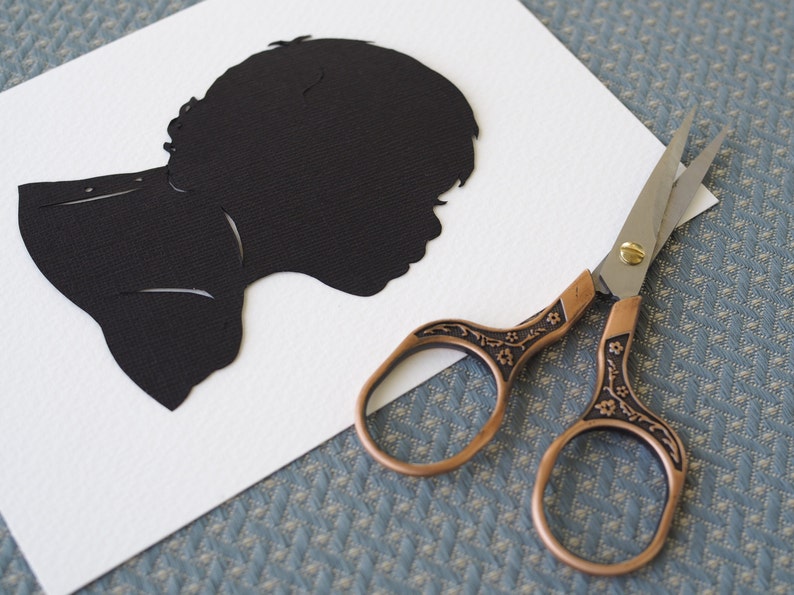 Custom Sweet Detail Hand Cut Paper Silhouette Portrait, Personalized ...