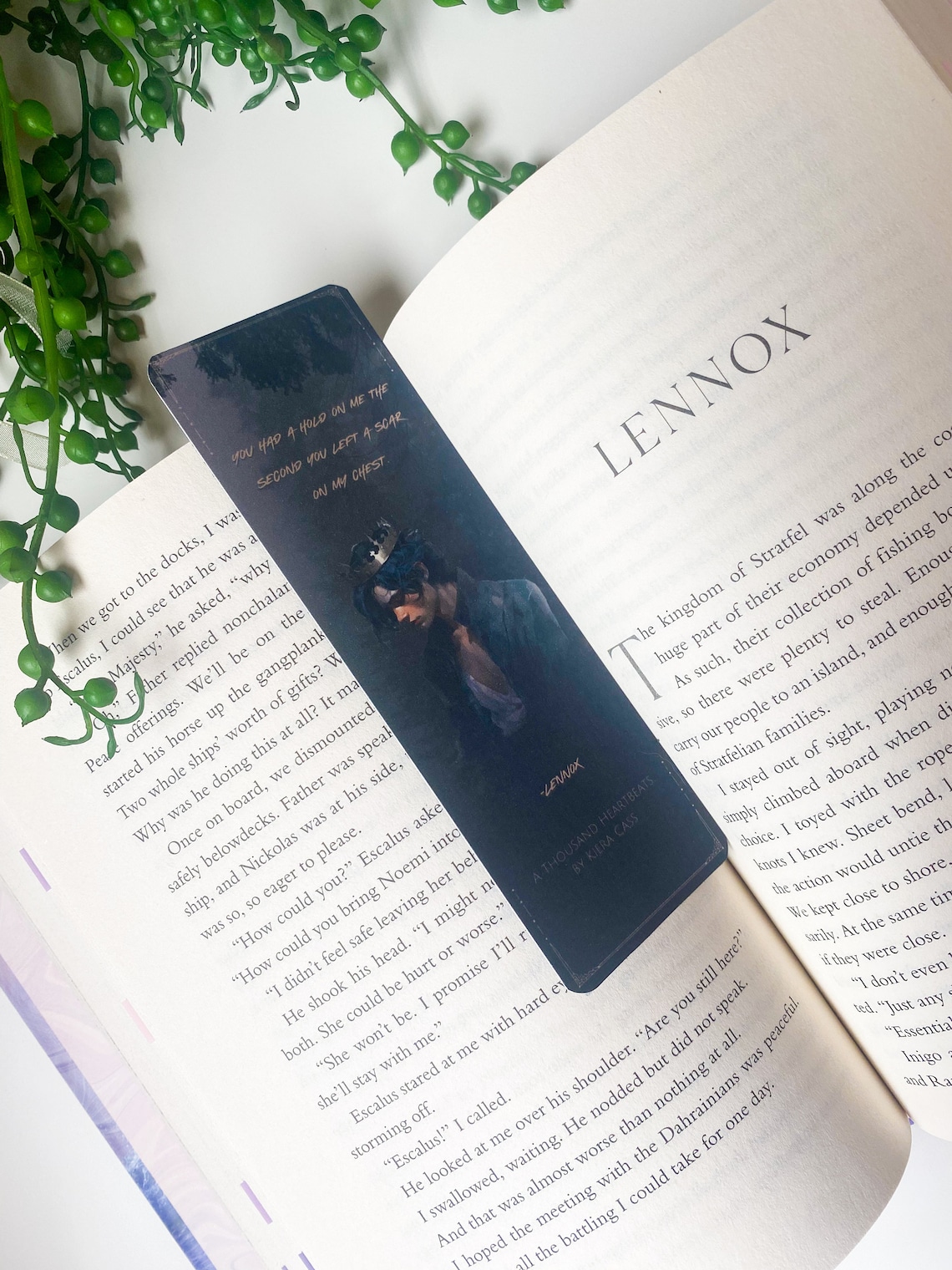 A Thousand Heartbeats Bookmark - Lennox | Kiera Cass Book Lover Gift ...