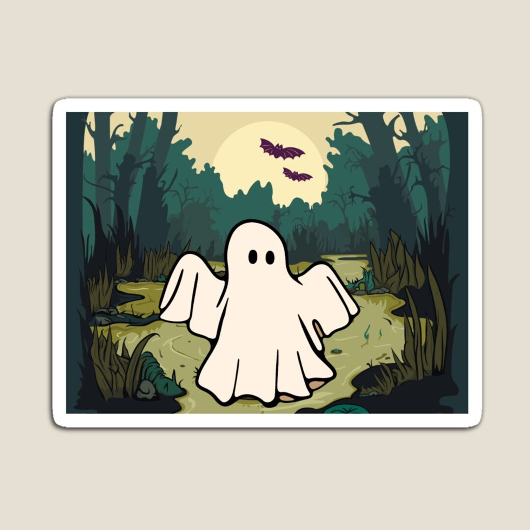 Cryptid Swamp Ghost Glossy Vinyl Sticker - Etsy