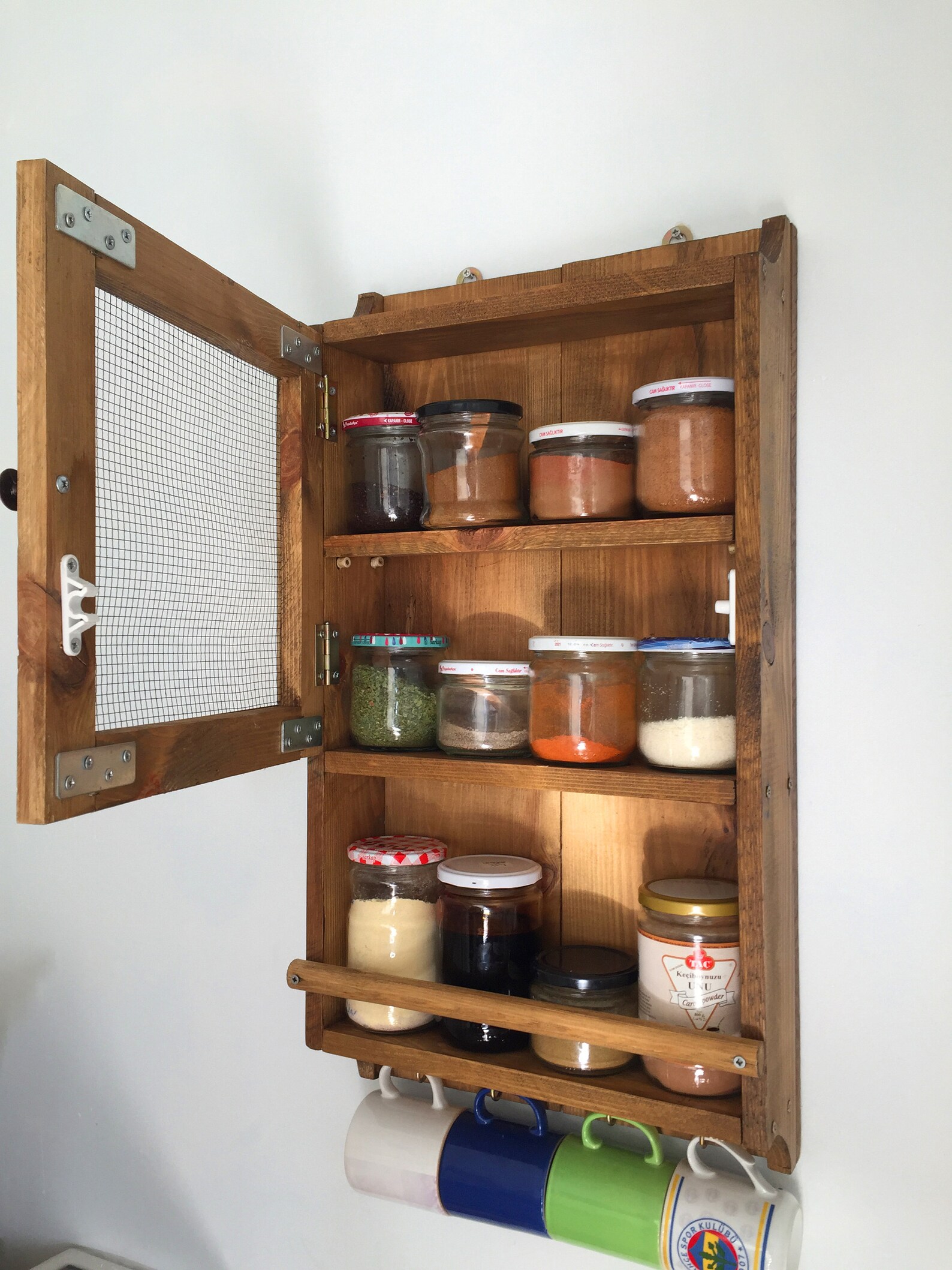 Wooden Wire Cabinet,wooden Kitchen Cabinet,old Style Wire Cabinet - Etsy