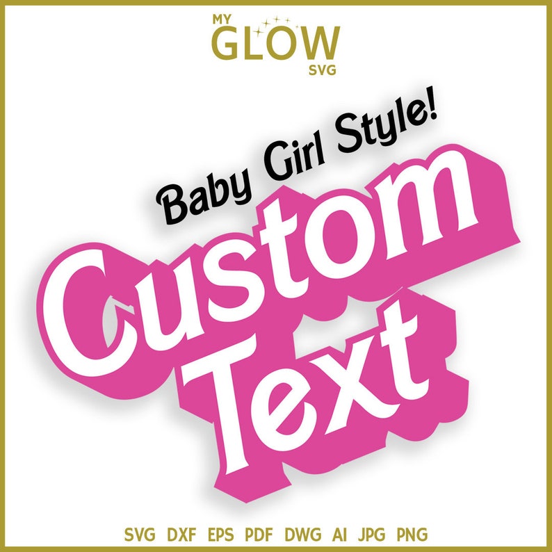 CUSTOM Baby Girl Text SVG Custom Doll Script Vector Birthday Girl ...