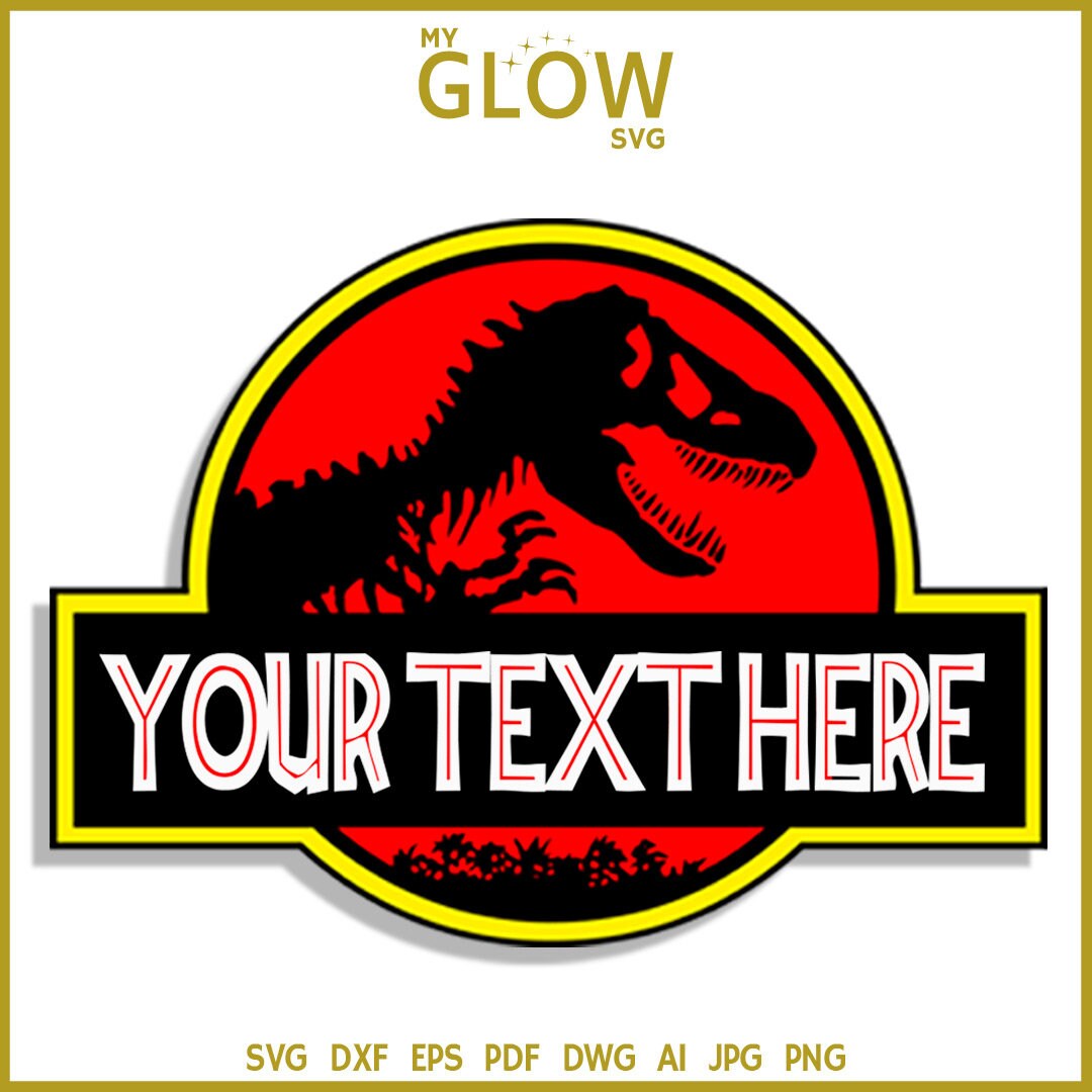CUSTOM Dinosaur Text SVG Custom Rex Text Logo Rex Vector Jurassic ...
