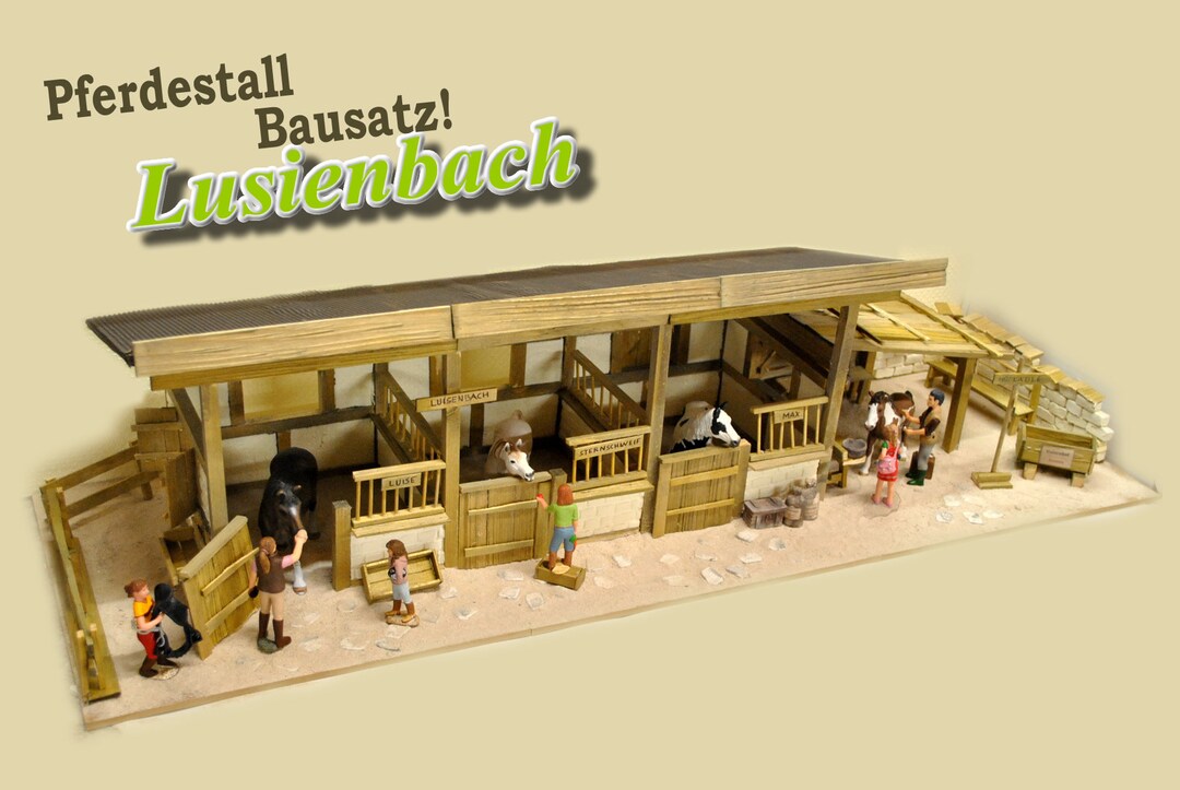 Build Your Own Horse Stable LUISENBACH Model Building Kit Craft Set ...