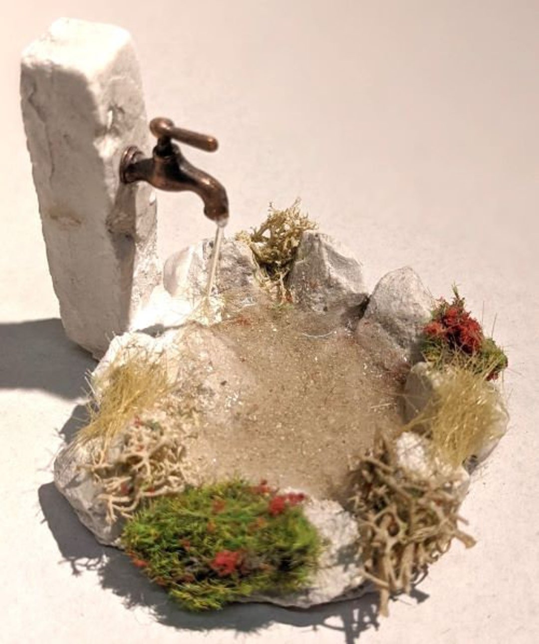 Fountain, Small Water Feature With Greenery, Tap and Watercourse ...