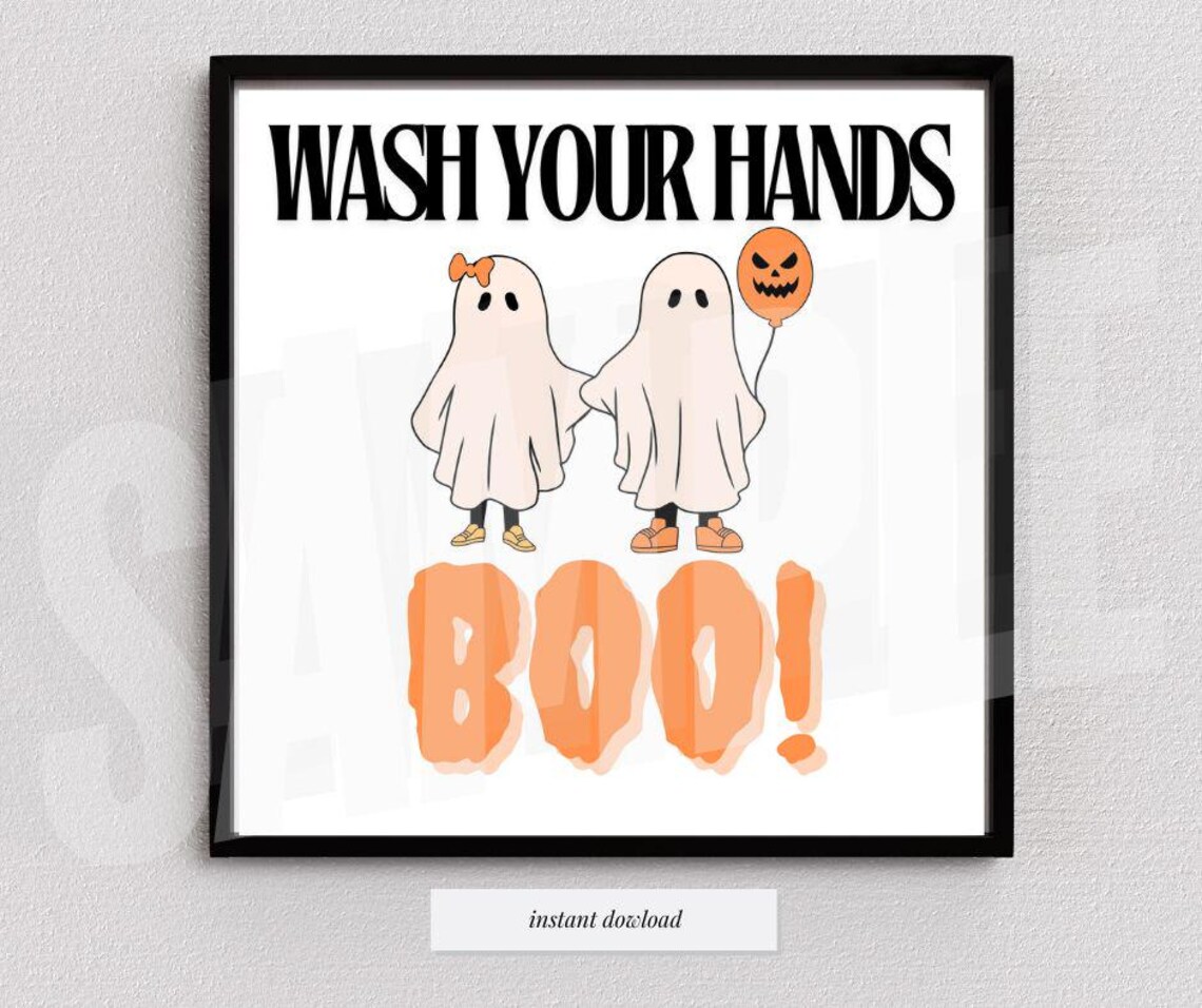 Wash Your Hands Boo" Digital Print | 10x10 Instant Download | Halloween ...