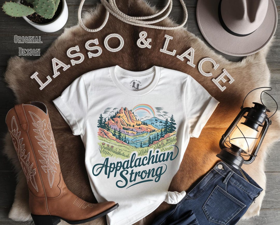 Appalachian Strong Western Graphic Tee, Hurricane Helene, Motivational ...