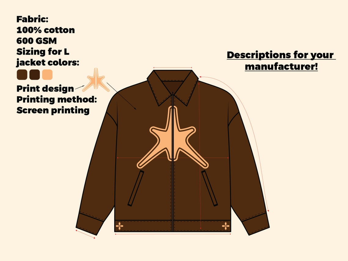 Workwear Jacket Mock up Vector Template Adobe Illustrator PNG SVG ...