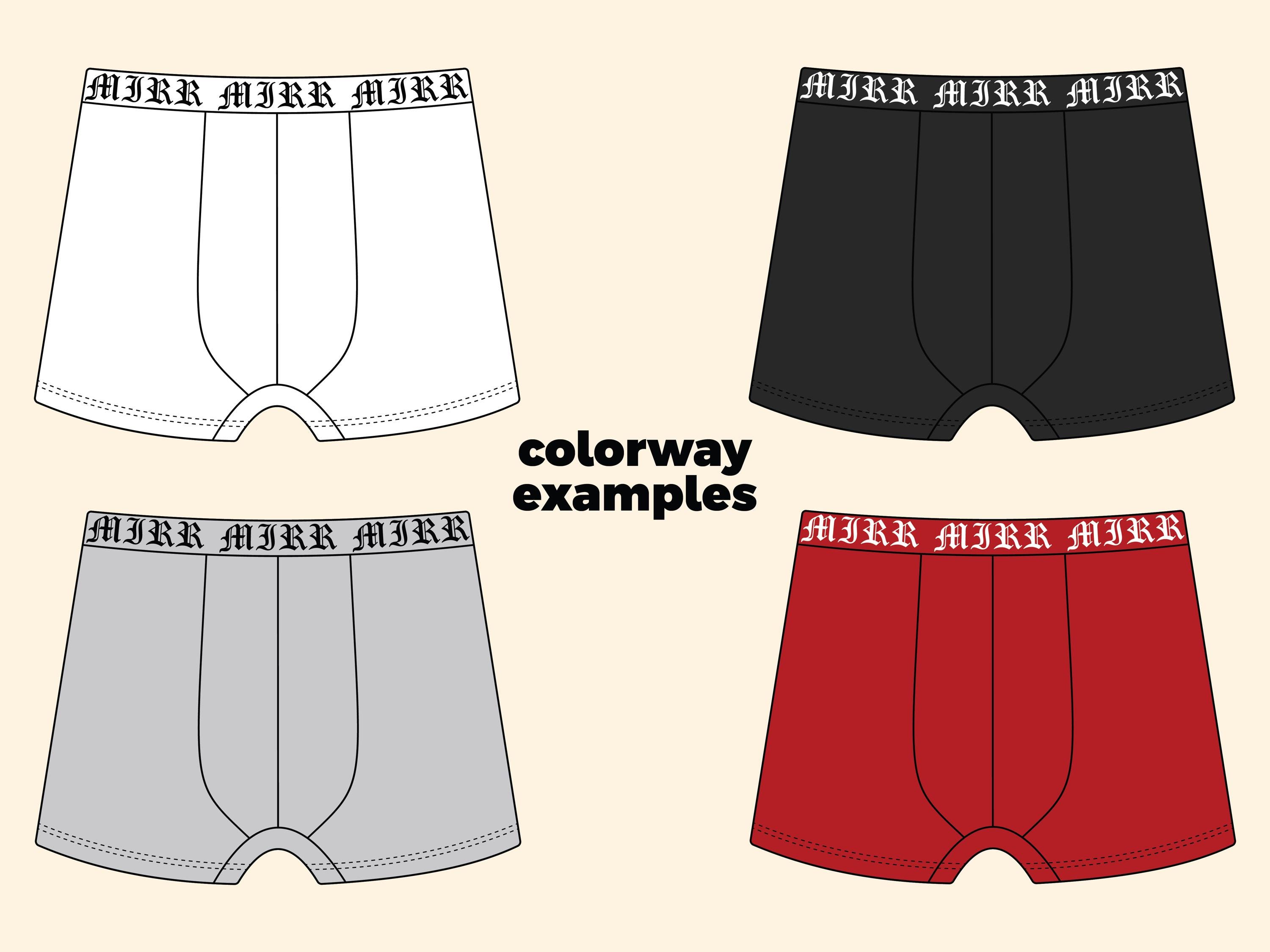 Underwear Boxer Briefs Vector Template Mock-up Adobe Illustrator, PNG ...