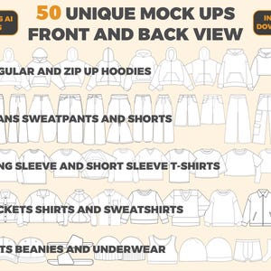 Clothing Vector Mockup Pack Streetwear Tech Pack Bundle Template ...