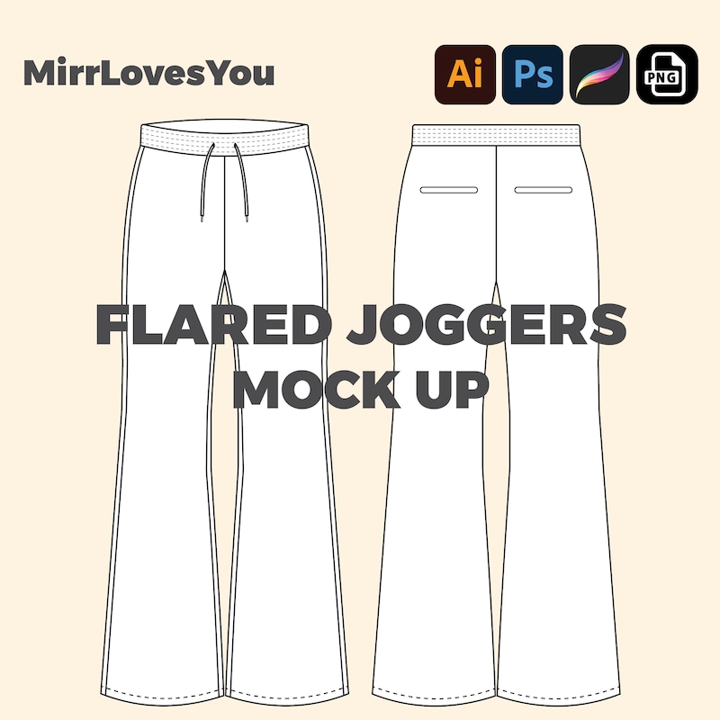 Flared Sweatpants Mockup - Etsy