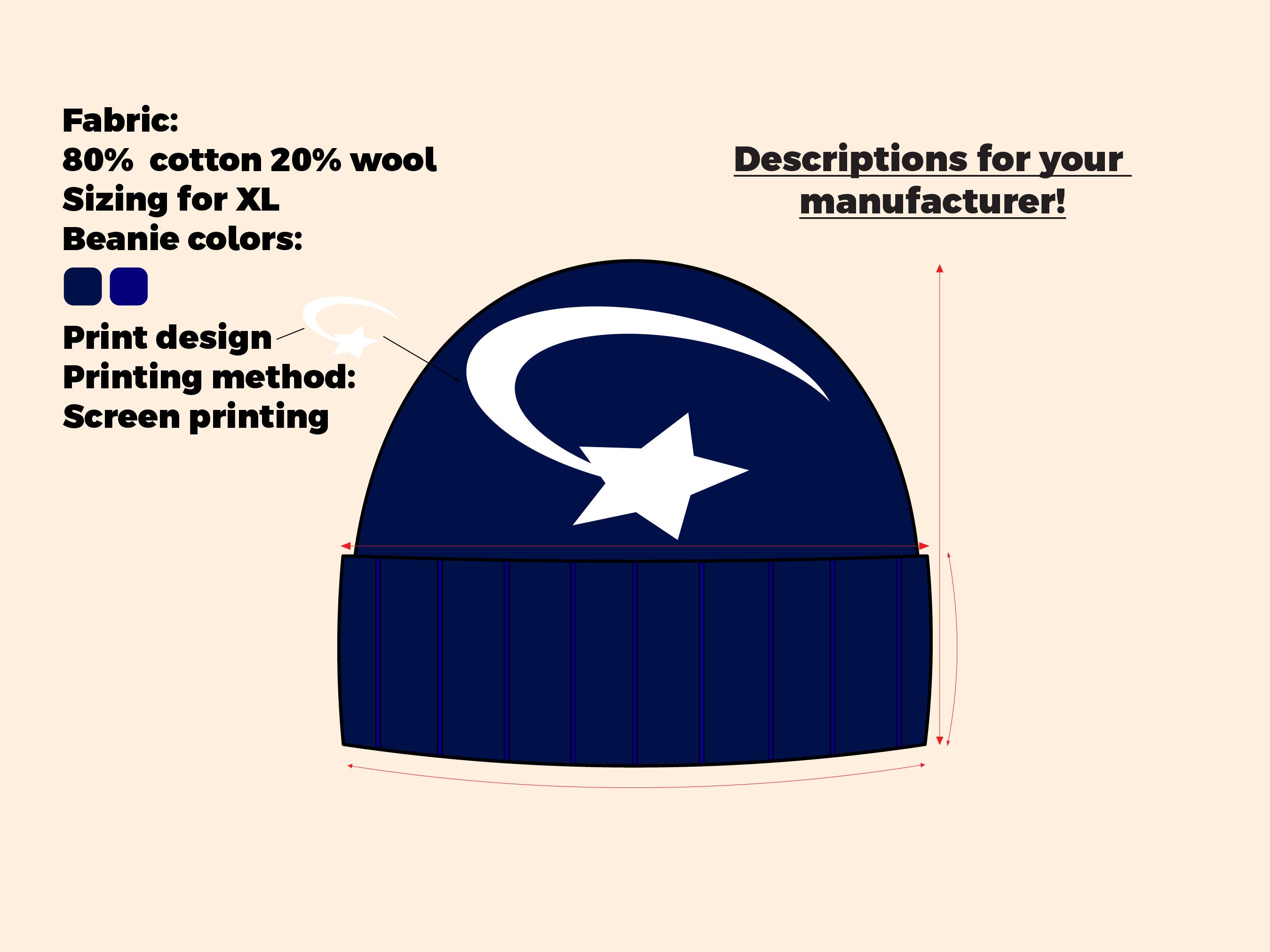 4 Types of Beanies Mock-up Editable Adobe Illustrator, PNG, Procreate ...