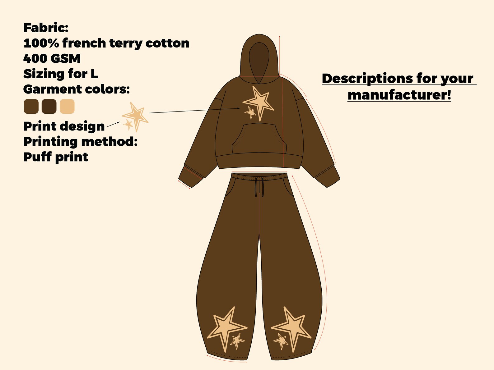 Oversized Tracksuit Mock-up Vector Template Baggy Hoodie and Sweatpants ...