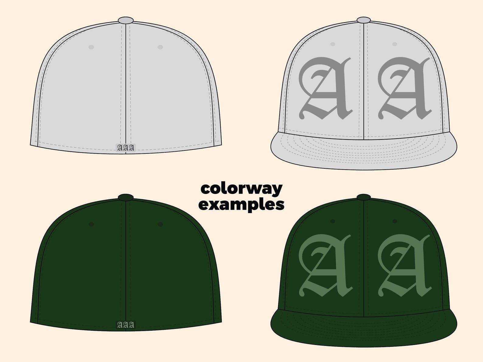 Fitted Cap Streetwear Hat Snap Back Mock up Vector Template Adobe ...