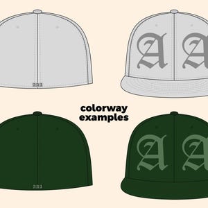 Fitted Cap Streetwear Hat Snap Back Mock up Vector Template Adobe ...