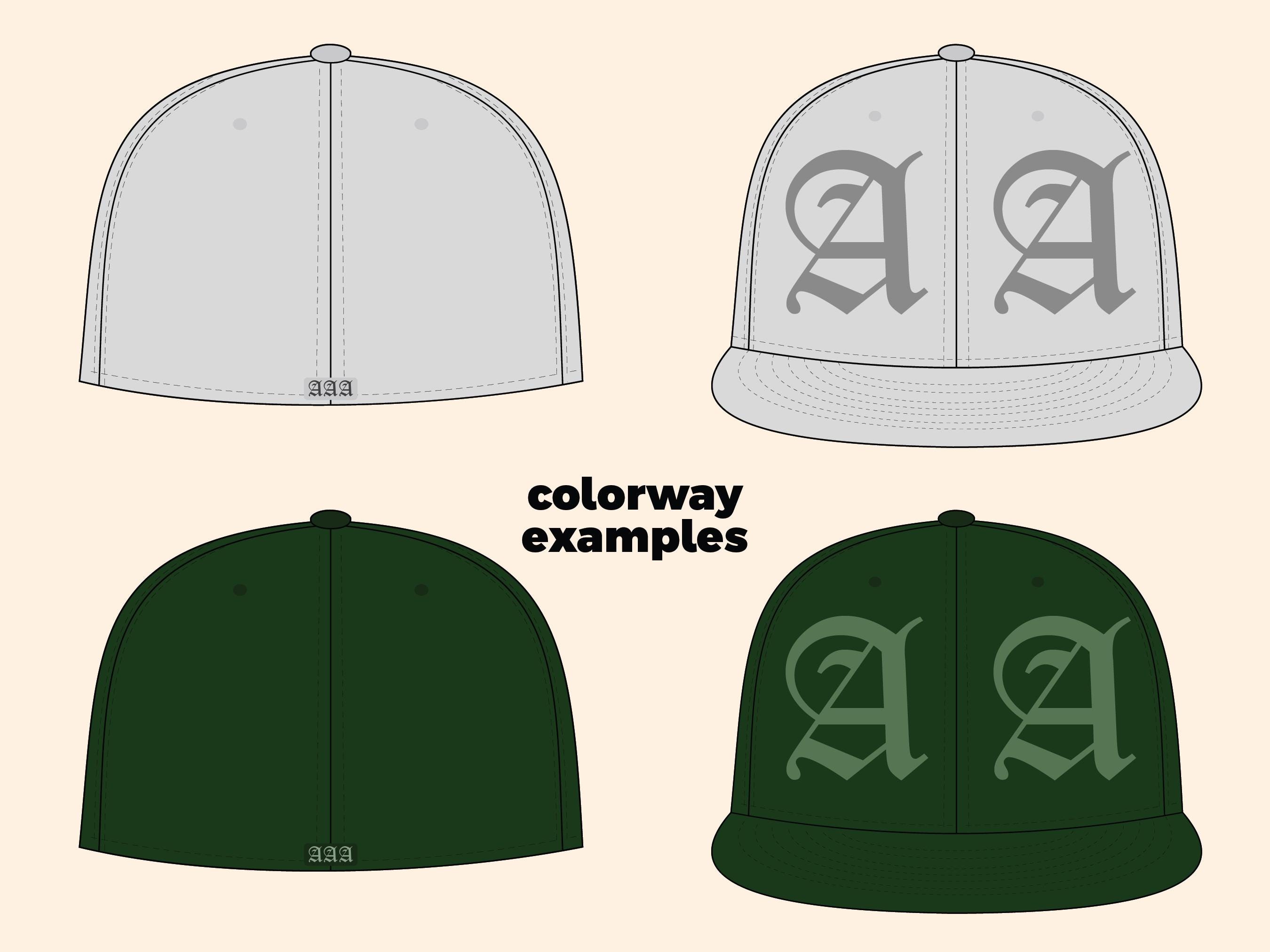 Fitted Cap Streetwear Hat Snap Back Mock up Vector Template Adobe ...