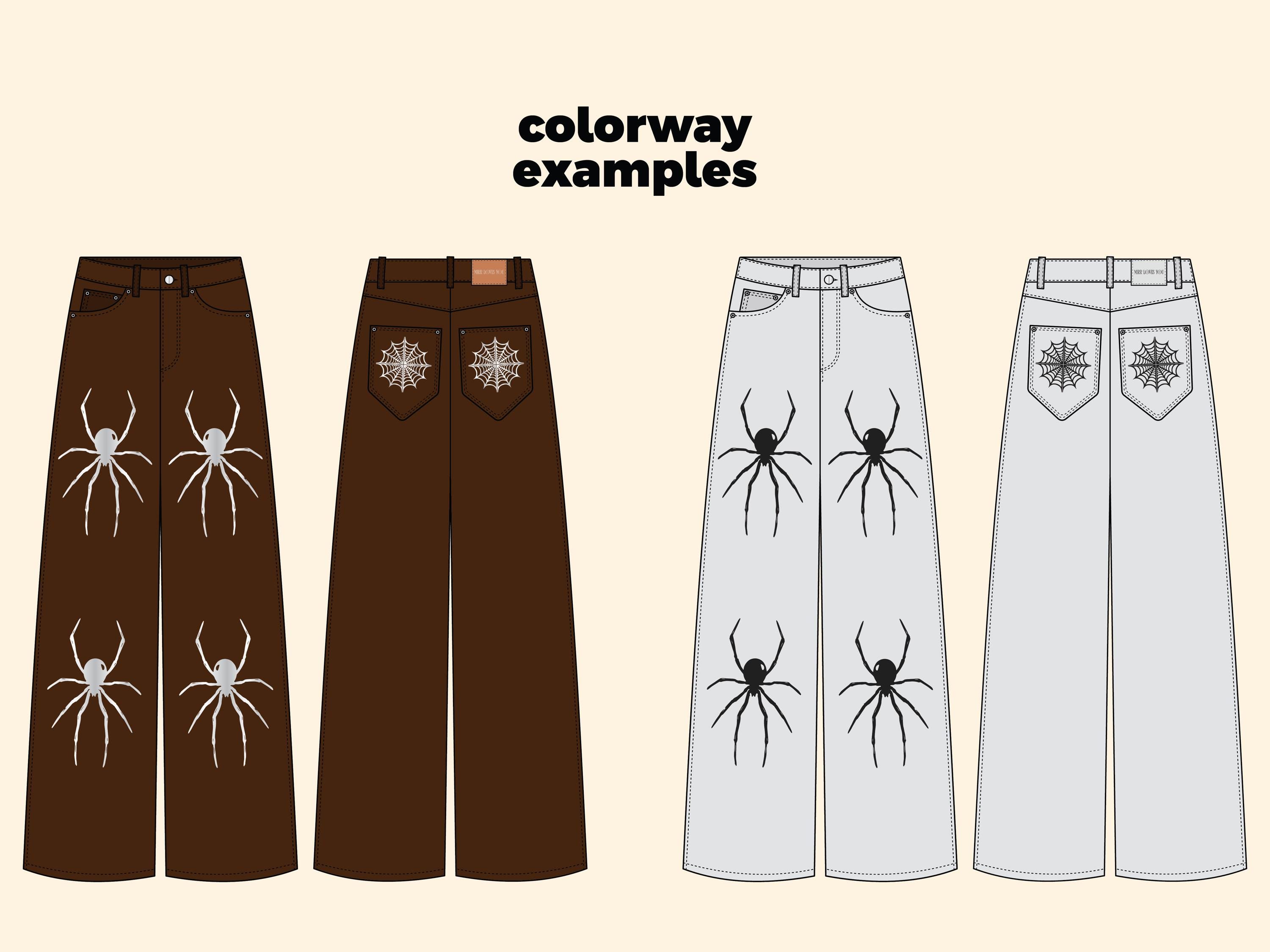 Oversized Streetwear Jeans Mock up Vector Template Adobe Illustrator ...