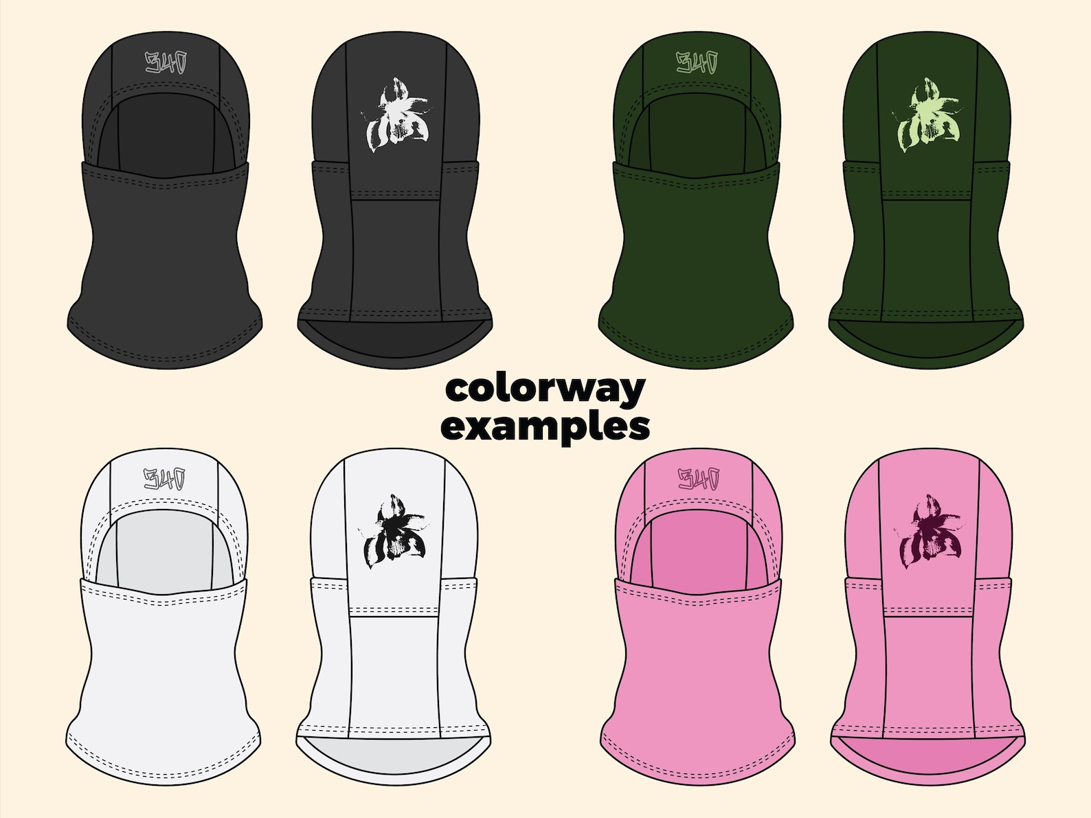 Streetwear Balaclava Mock up Ski Mask Vector Template Adobe Illustrator ...