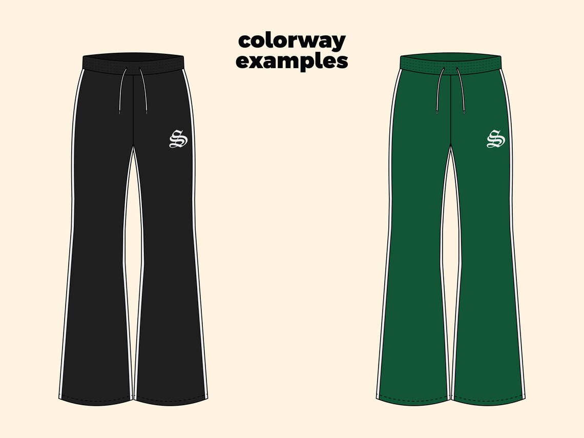 Streetwear Flared Joggers Wide Leg Fit Sweats Mock-up Vector Adobe ...