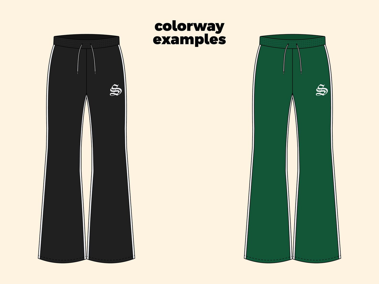 Streetwear Flared Joggers Wide Leg Fit Sweats Mock-up Vector Adobe ...