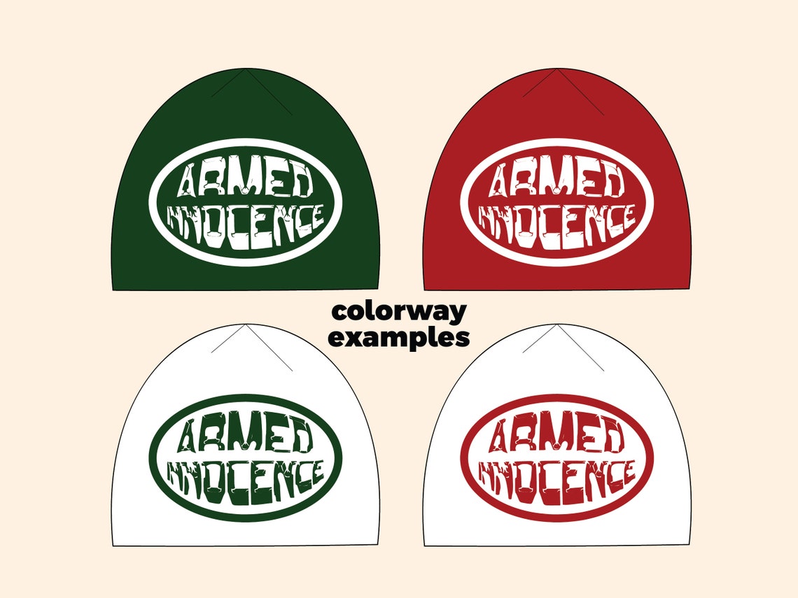 4 Types of Beanies Mock-up Editable Adobe Illustrator, PNG, Procreate ...