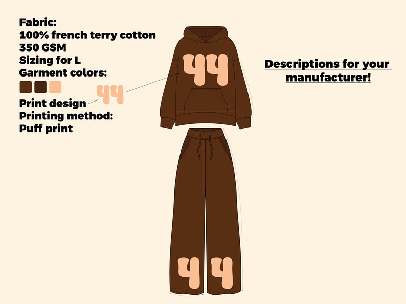 Oversized Hoodie V3 and Baggy Streetwear Sweatpants Vector Template ...