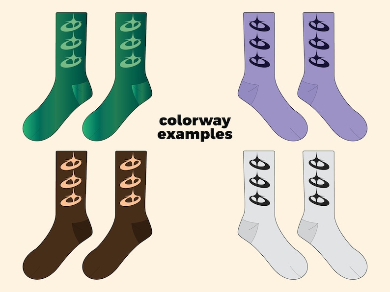 Crew Socks Mock up Vector Template Adobe Illustrator, PNG, SVG ...