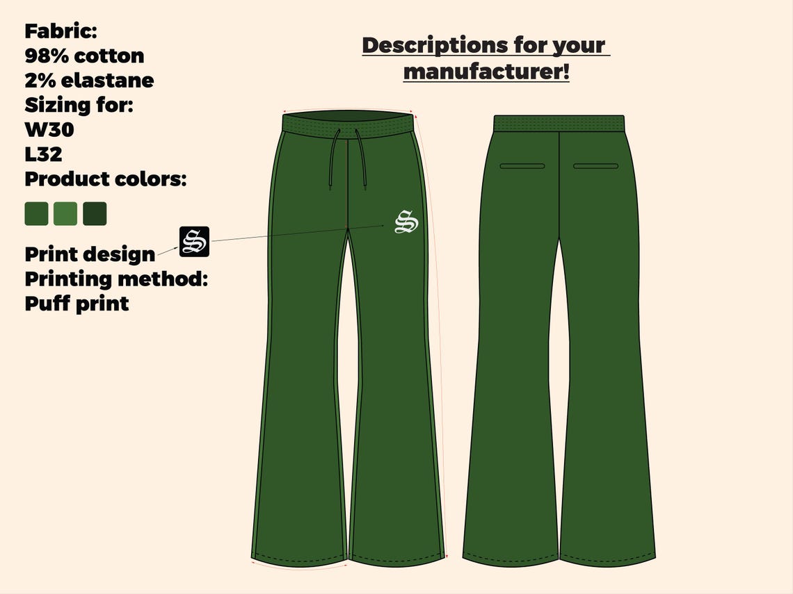 Streetwear Flared Joggers Wide Leg Fit Sweats Mock-up Vector Adobe ...