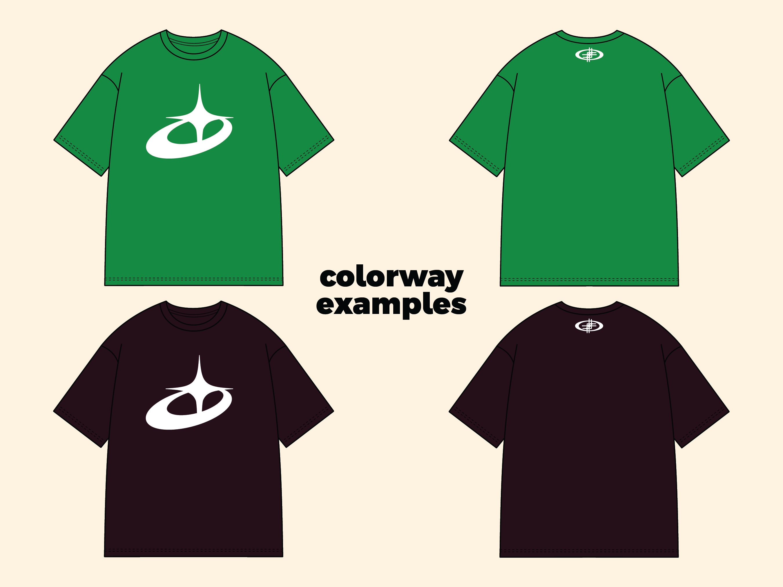 Oversized T-shirt Vector Template Wide Fit Flat Sketch Baggy Boxy ...