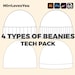 4 Types of Beanies Mock-up Editable Adobe Illustrator, PNG, Procreate ...