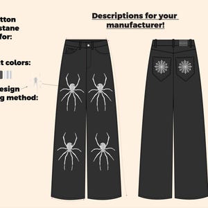 Oversized Streetwear Jeans Mock up Vector Template Adobe Illustrator ...