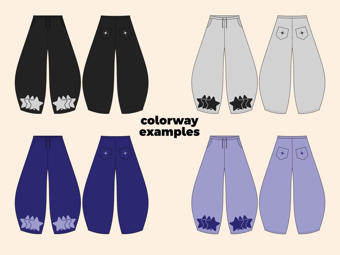 Oversized Sweatpants Baggy Fit Sweats Mock up Vector Template Adobe ...