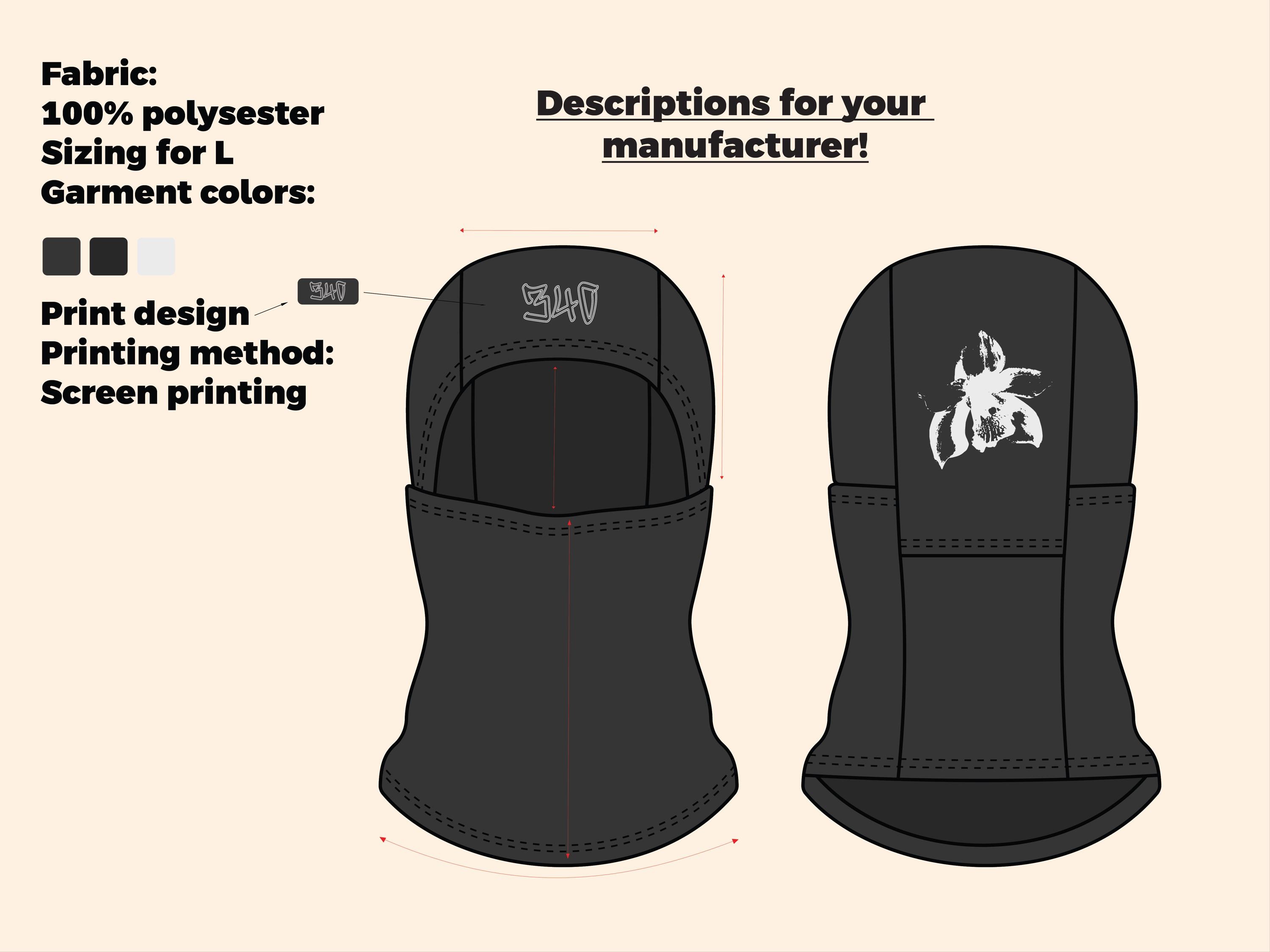 Streetwear Balaclava Mock up Ski Mask Vector Template Adobe Illustrator ...