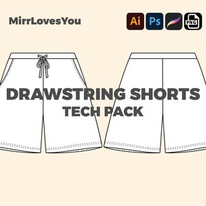 Baggy Streetwear Drawstring Shorts Oversized Fit Mock-up Adobe ...