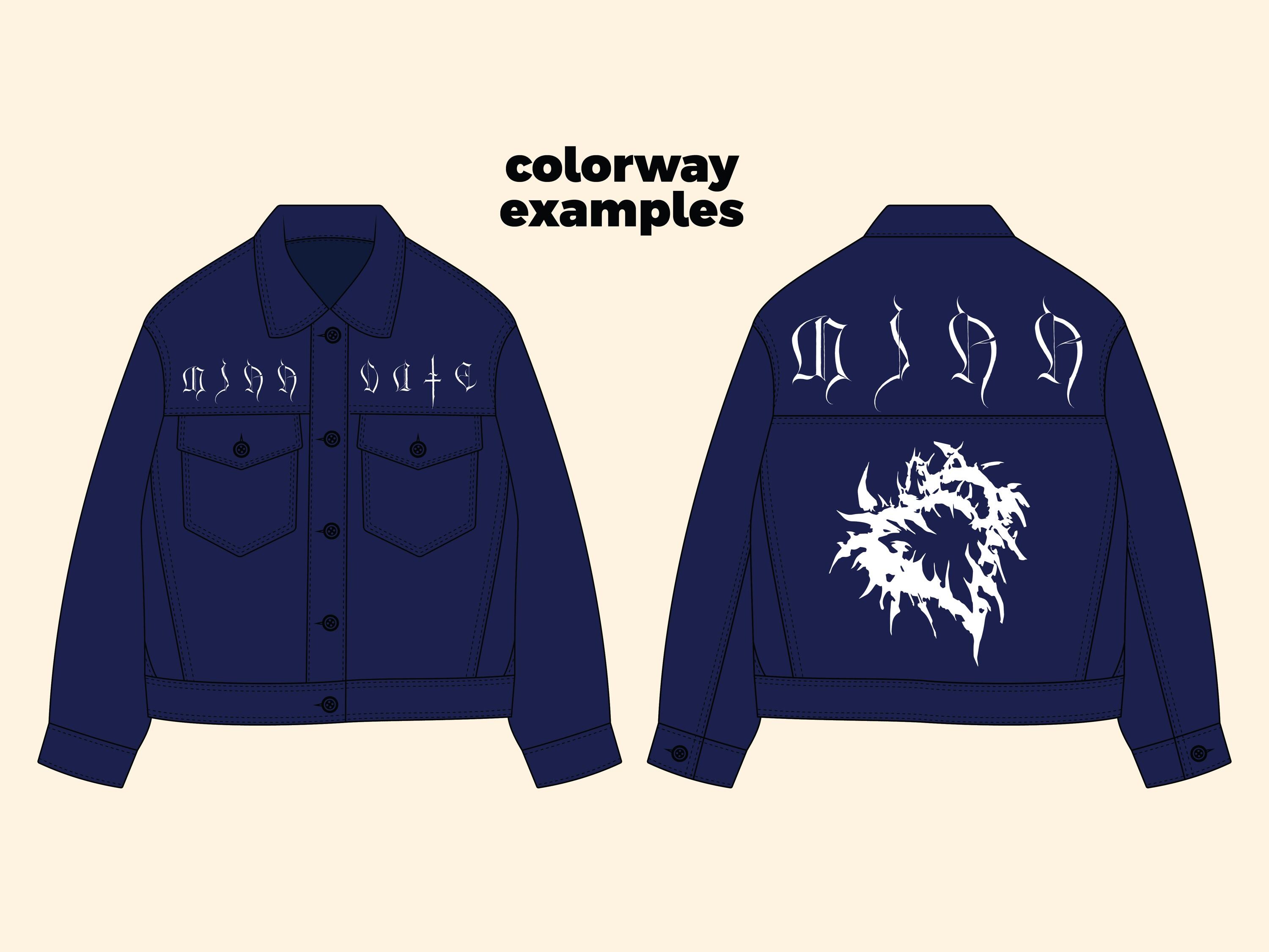 Streetwear Denim Jacket Mock up Vector Template Adobe Illustrator PNG ...
