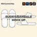Streetwear Slides Mock up Sandals Vector Template Adobe Illustrator PNG ...