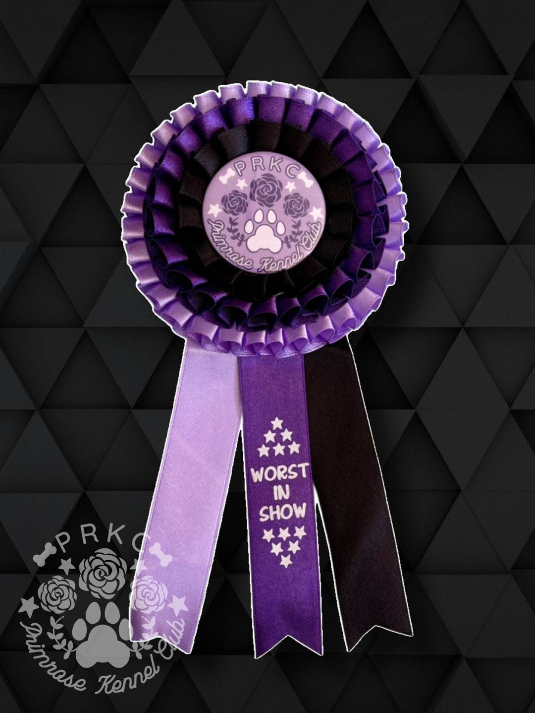 WORST IN SHOW - Kennel Club Award Ribbon Badge Petplay Pupplay Puppy ...