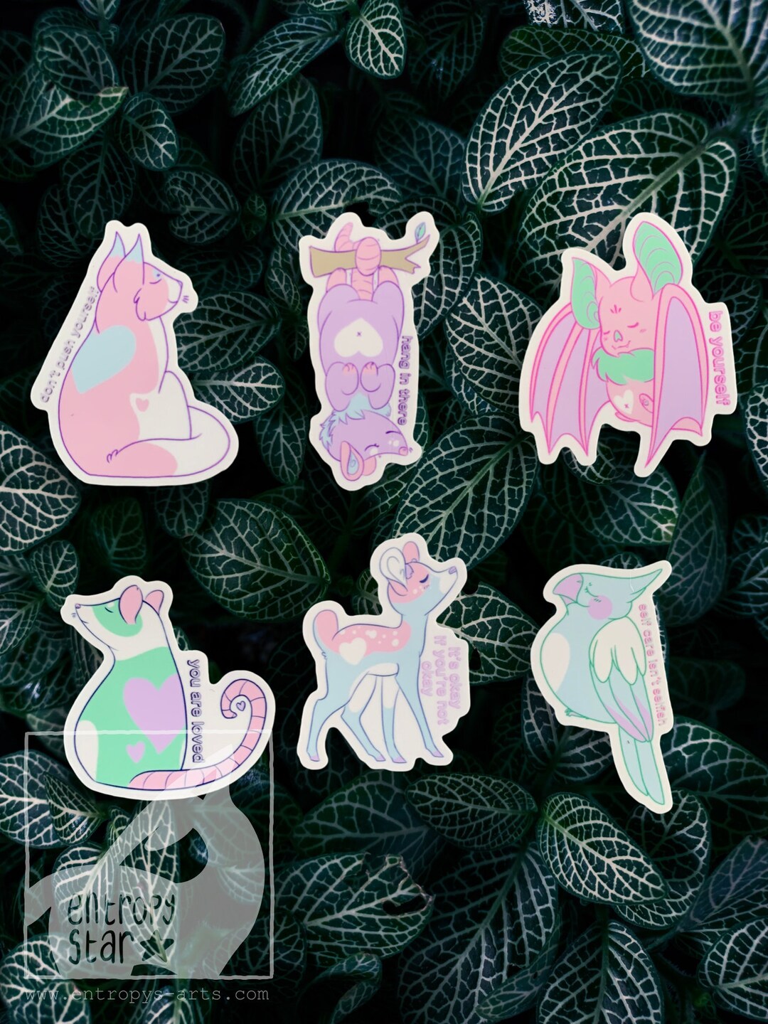 Self Care Animal Stickers Cute Reminder Neurodivergent Love Gentle ...