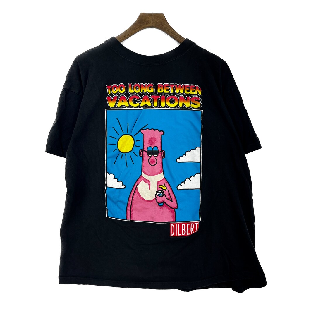Vintage 90s Dilbert 'too Long Between Vacations' Comic Humor Graphic T ...