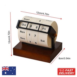 Vintage Rotary Desk Calendar Clock Minimalist Rotary Calendar Elagant ...