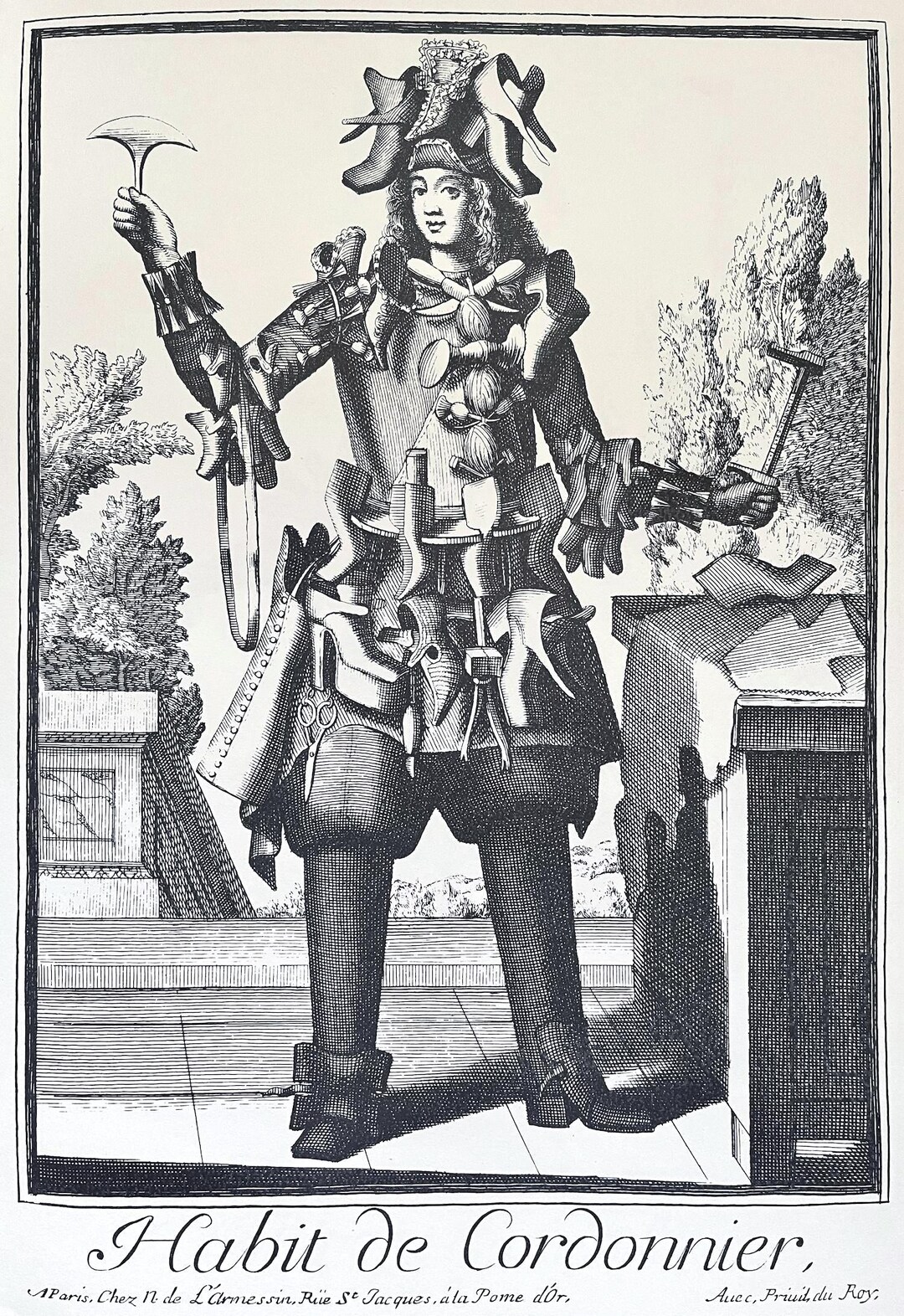 Shoemaker Print 17th Century Larmessin | Vintage Cobbler Art ...