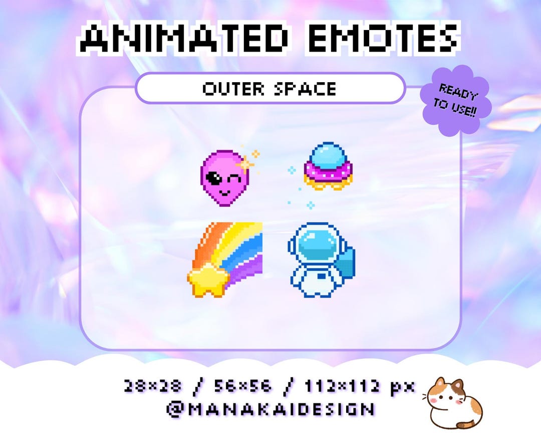 Outer Space Animated Emotes for Twitch Celestial Sky Channel Points ...