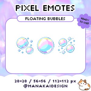 Floating Bubble Twitch Emotes | Kawaii Mermaid Pixel Channel Points ...