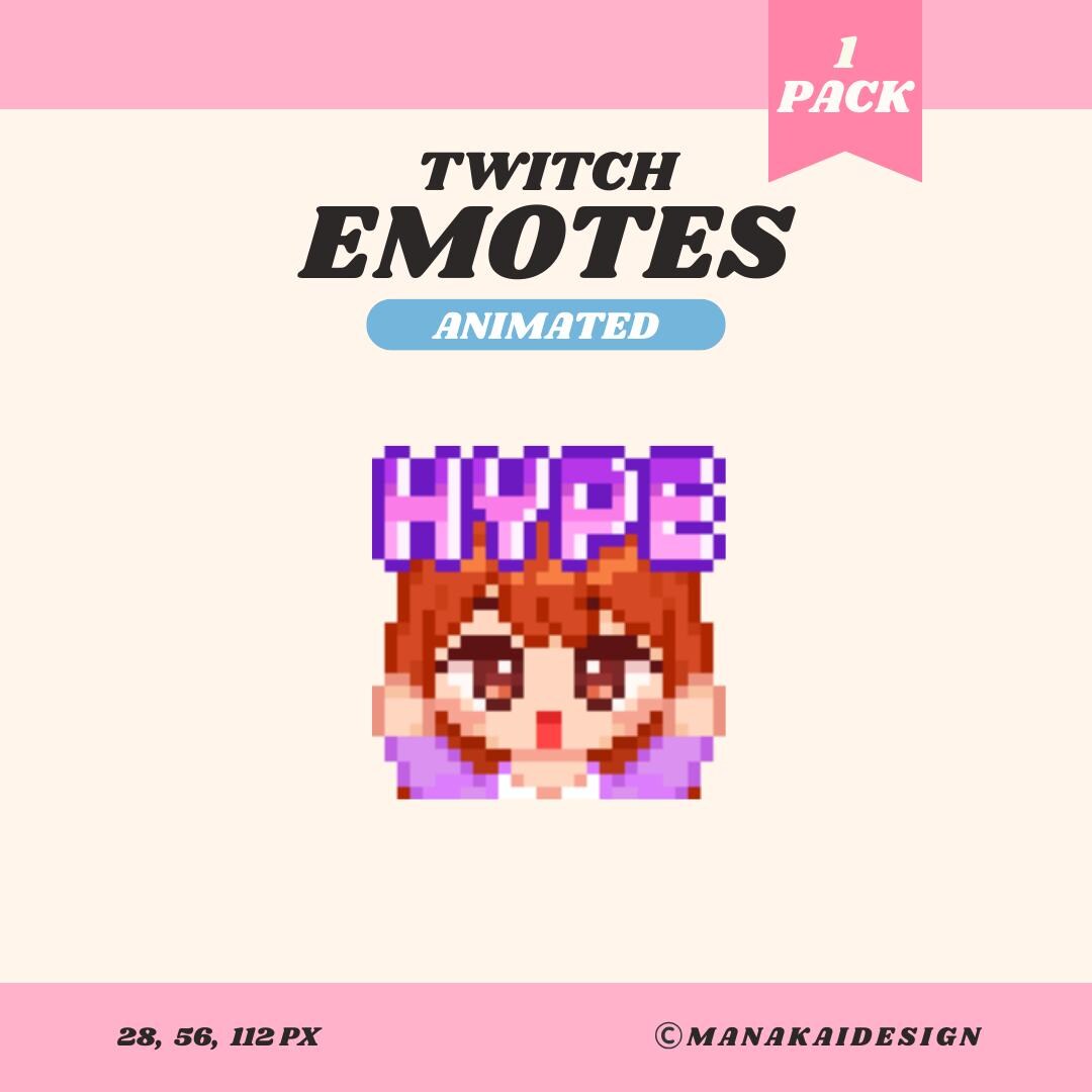 Animated Hype Chibi Red Hair Girl Emote for Twitch, Youtube, Discord ...