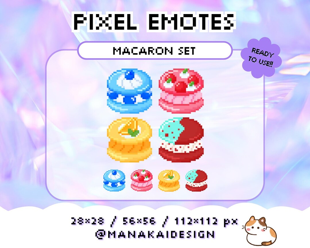 Macaron Set Twitch Emote | Kawaii Cozy Cafe Channel Points | Fruit Cake ...